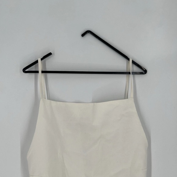 Zara | Tops | Zara Backless Open Back Halter Square Neck Linen Blend ...